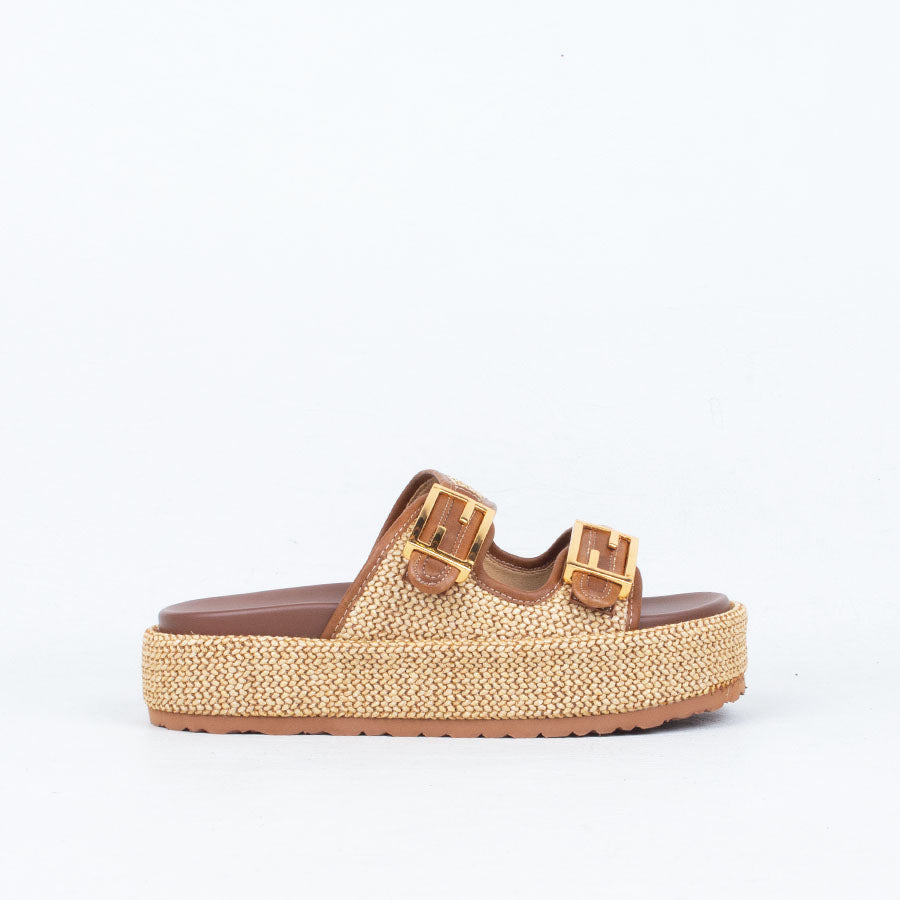 Aphrodite Slide | Platform Raffia Slides | Mischief Shoes